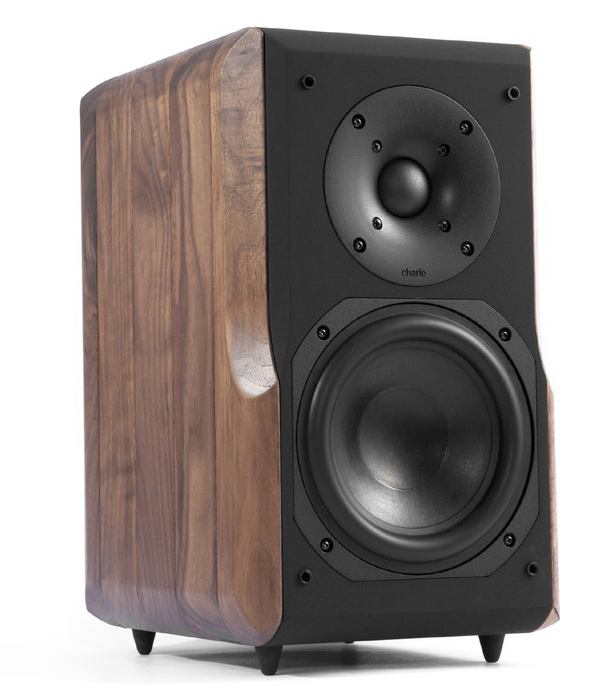 Chario Bookshelf Speakers Delphinus II Walnut – Tivoli Hi-Fi